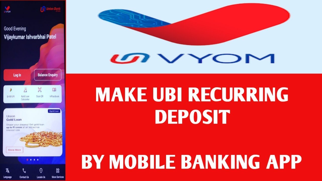 union bank recurring deposit through vyom app / - YouTube