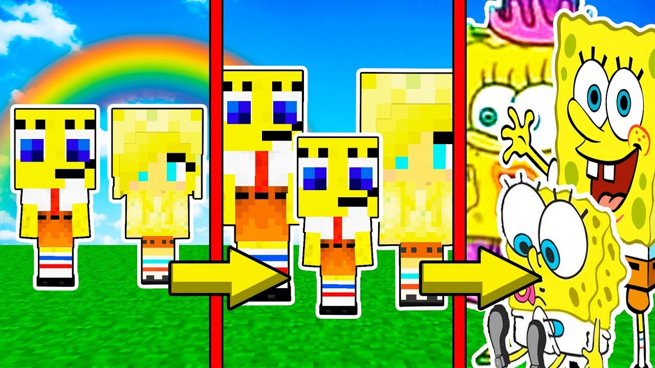 КАК МЕНЯЛСЯ СЕМЬЯ ГУБКА БОБ И ЕГО ЖИЗНЕННЫЙ ЦИКЛ В МАЙНКРАФТ ! ЭВОЛЮЦИЯ ...