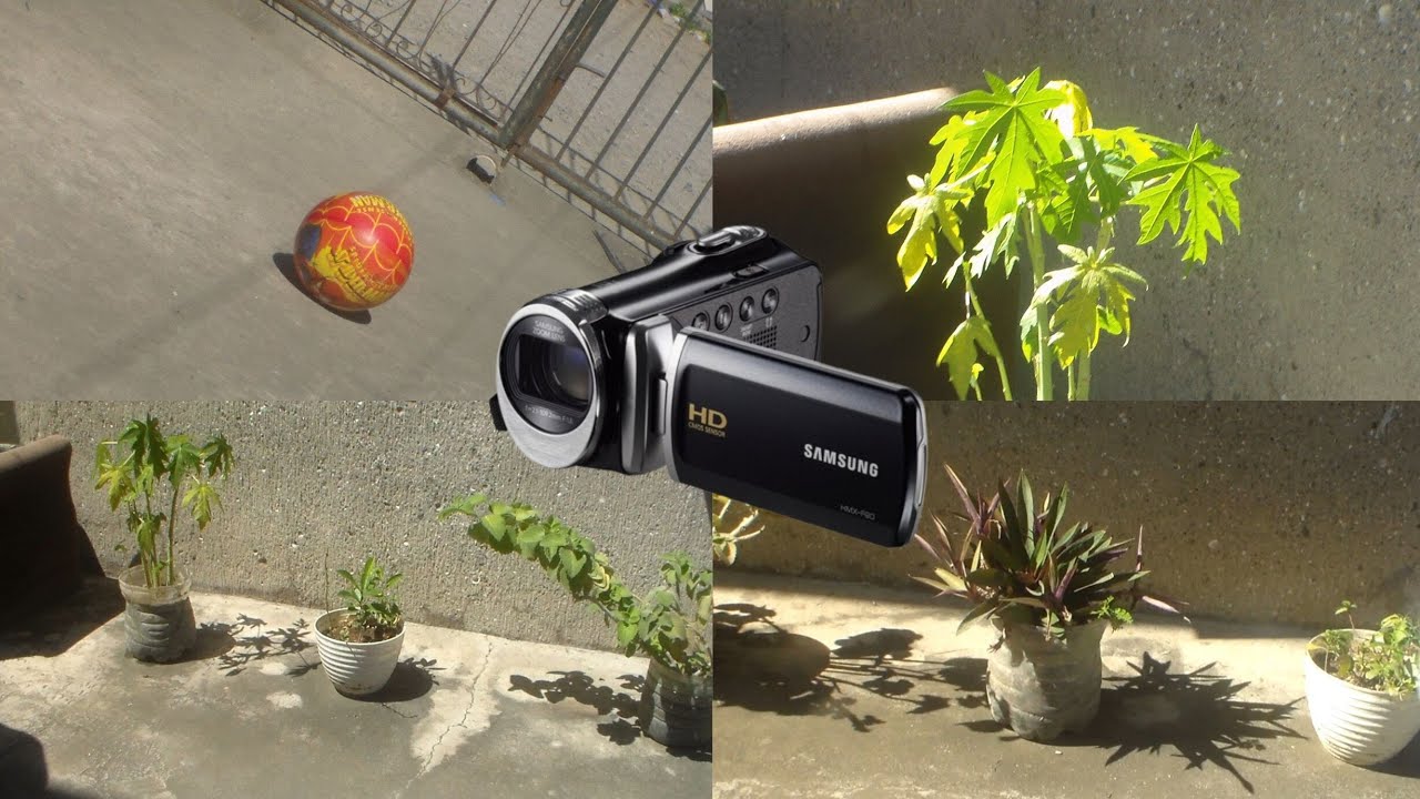 unboxing : samsung hmx-f90 camcorder handheld video camera + samples ...