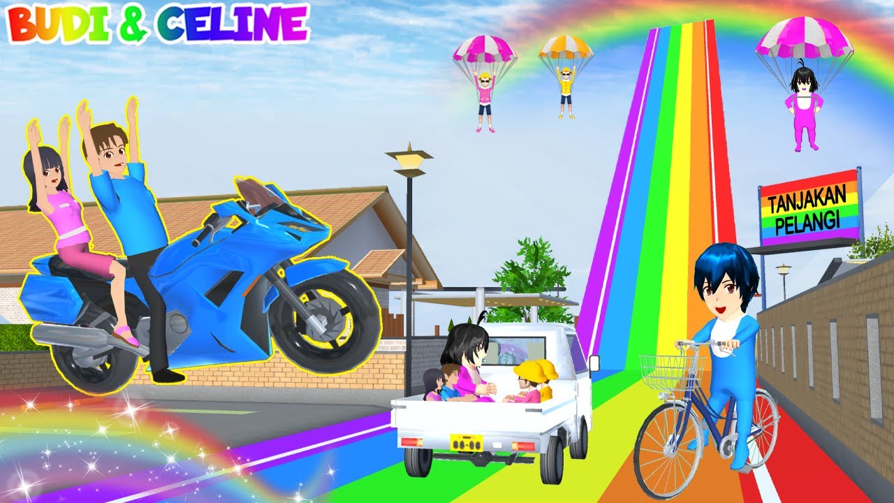 Hah?😱 Ada Tanjakan Pelangi Di Depan Rumah🌈 Motor Yuta Mio Terguling ...