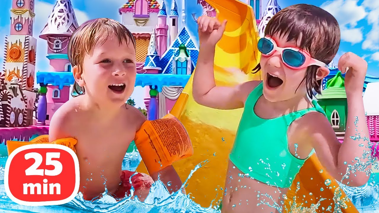 Pool Fun with Kapuki Kids! Water Parks, Pools & Jacuzzis! - YouTube