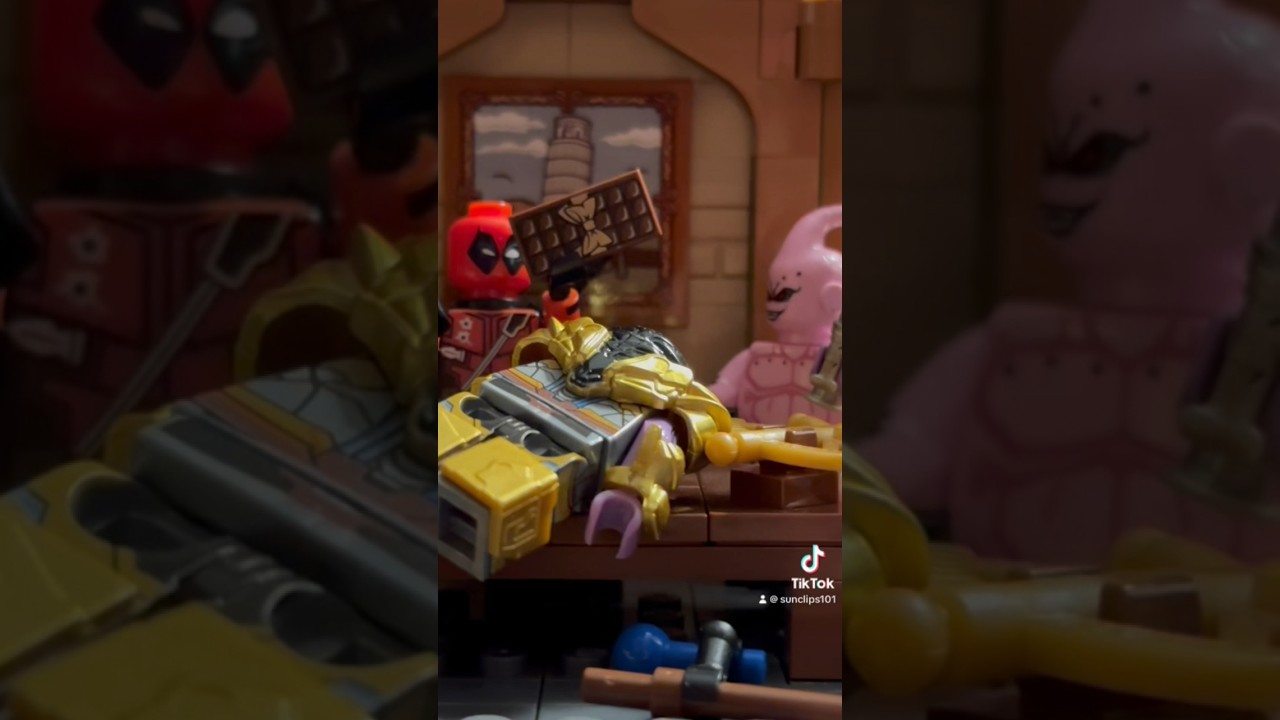 Lego Deadpool eating chocolate with Majin Buu after the fight 🍫 #lego # ...