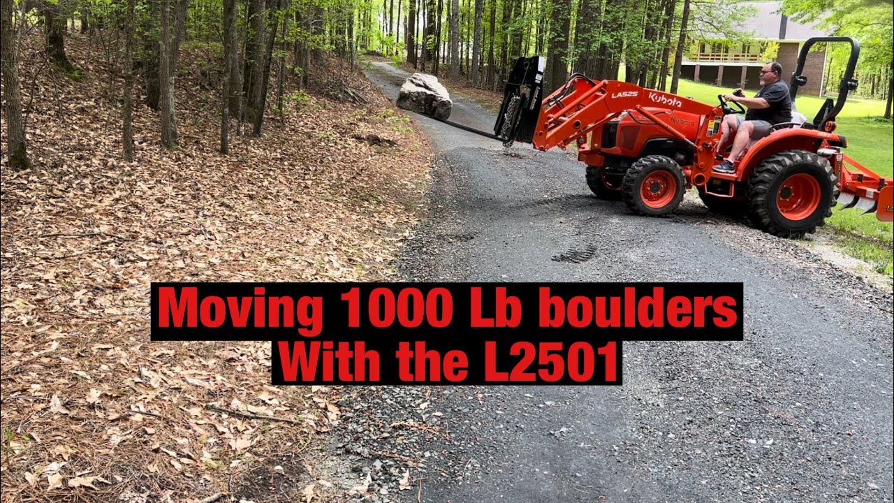 Moving 1000 Lb Boulders with the L2501 - YouTube