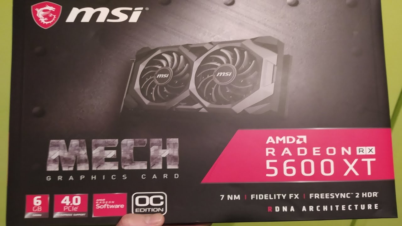 MSI Radeon RX 5600XT Mech OC 6Gb unboxing és tesztelés - YouTube
