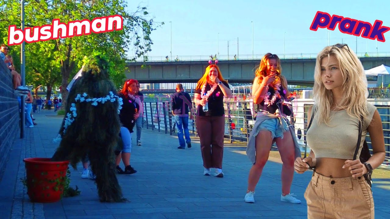 New Bushman Prank Compilation!!Scaring Peaople in Köln. - YouTube