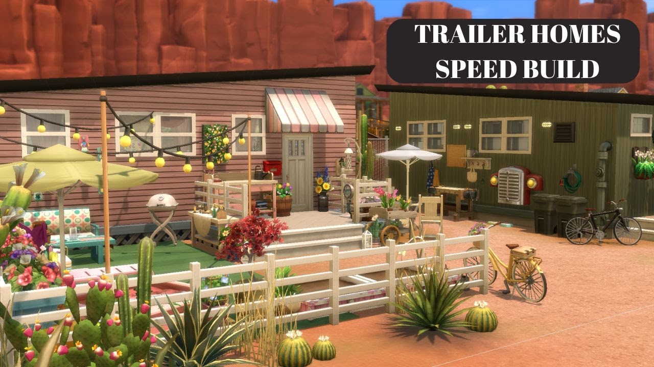 Two Trailer Homes || The sims 4 || Speed Build || CC free - YouTube