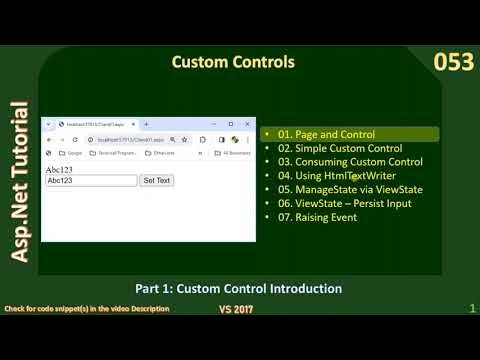 Custom Control | Part 1 - Page and Control | Asp Net Tutorial #53 - YouTube