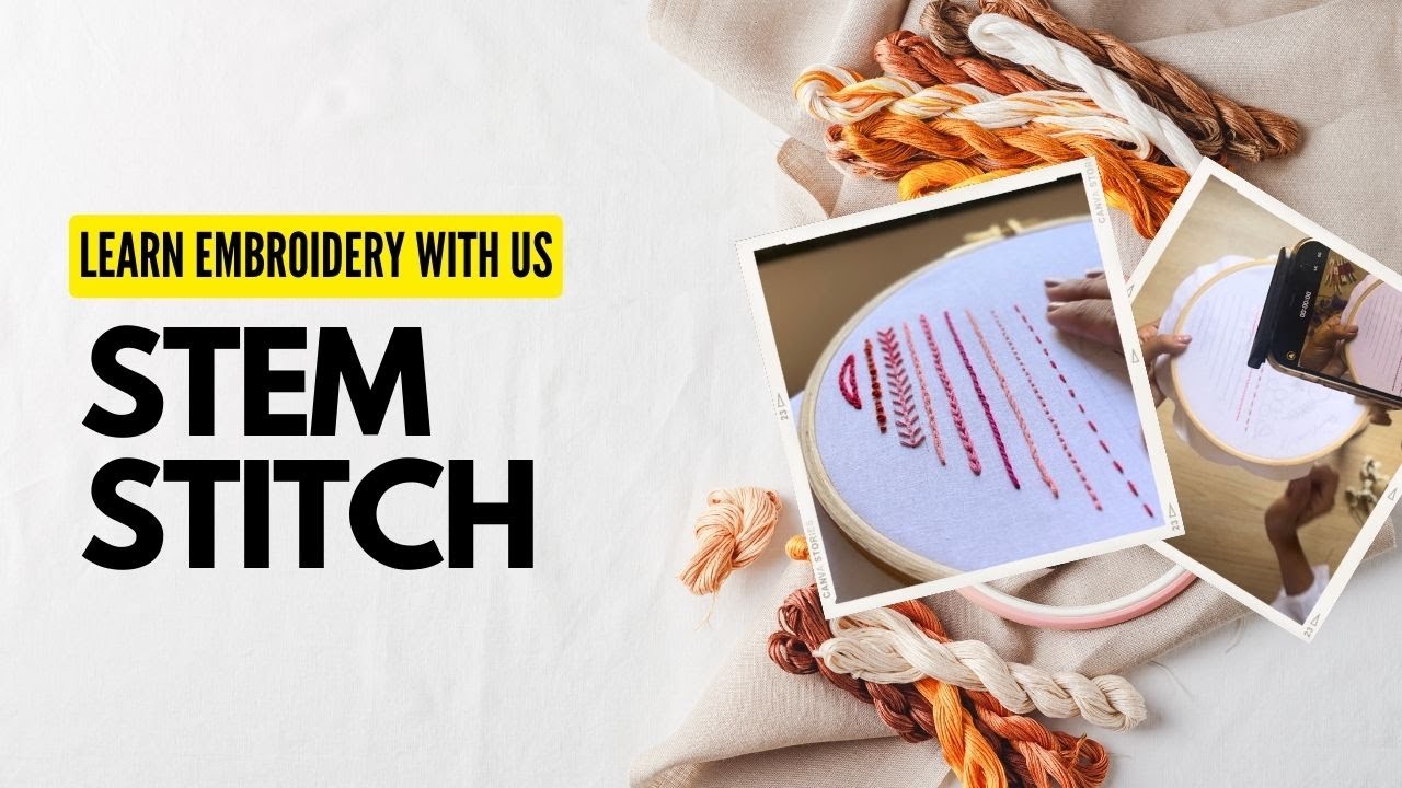How to do Stem Stich | Embroidery Stich No. 3 | Knot Your Type - YouTube