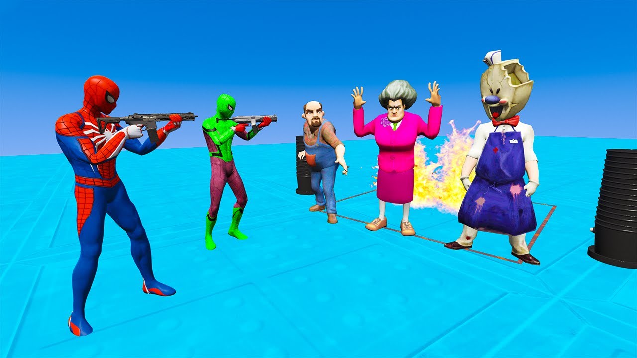 Scary Teacher 3d - Spideman and Scary Teacher. Spider Revenge ( Team ...