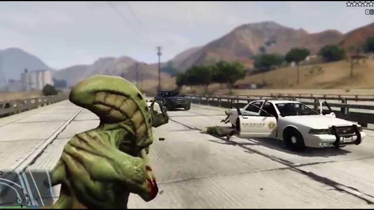 Alien vs cop Gta V - YouTube
