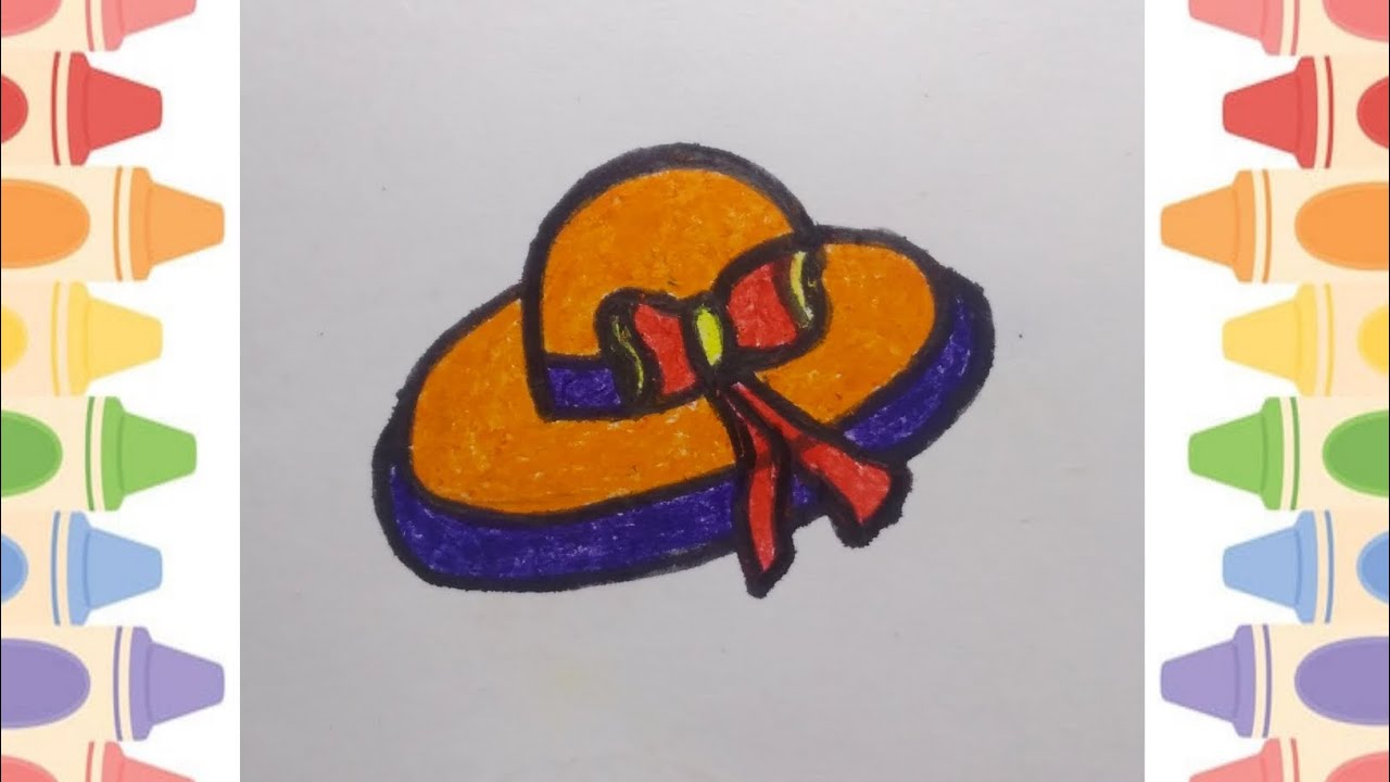 Girl Hat Drawing || Hat Drawing Easy || Coloring - YouTube