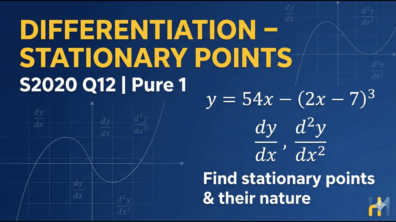 Chữa đề A Level PureMath 1 s2020 Đề 11 – Câu 10 Differentiation (Pure 1 ...
