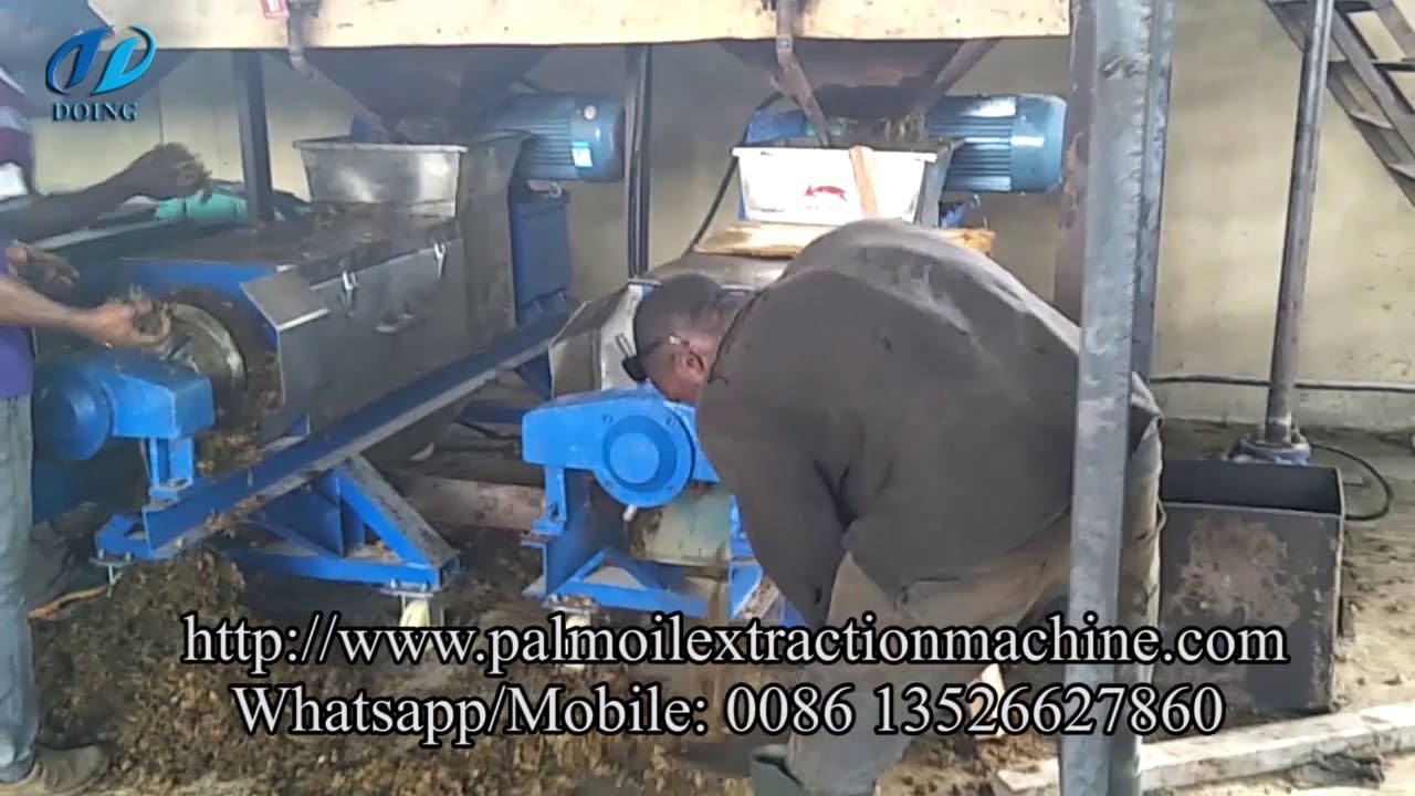 Palm oil pressing machine, palm oil extraction machine running video ...