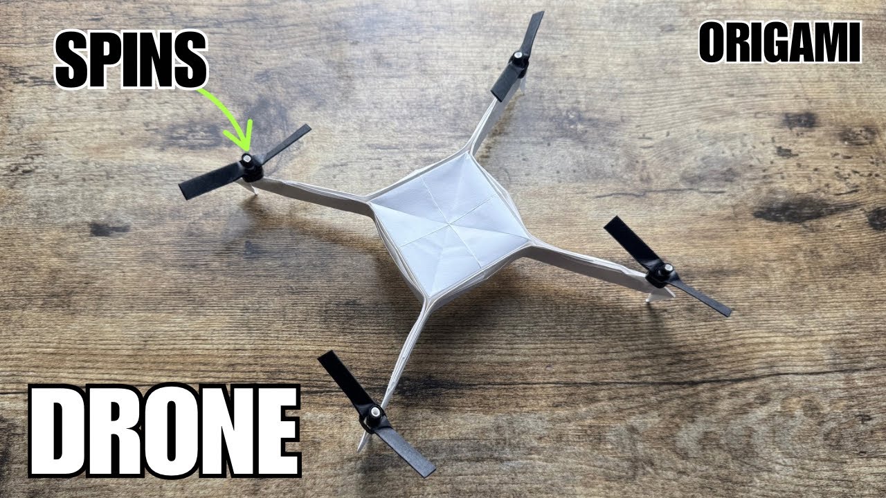 How to Make Origami Drone With Spinning Propellers Easy | DIY Paper ...