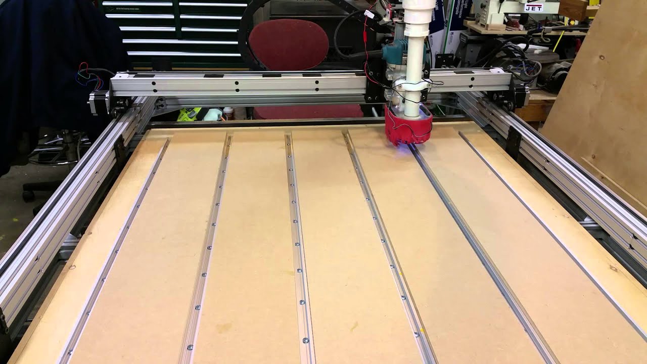 1000mmx1800mm shapeoko2 wasteboard surfacing - YouTube