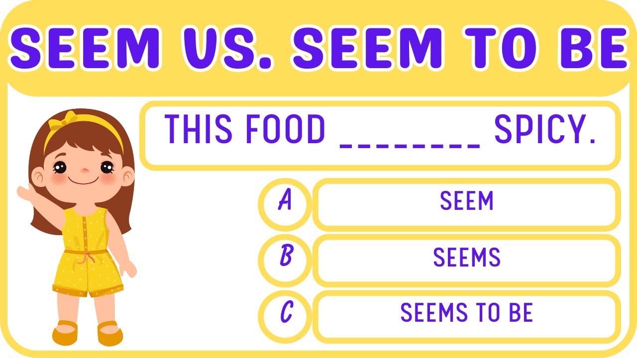 Seem vs. Seem To Be || Learn English grammar - YouTube