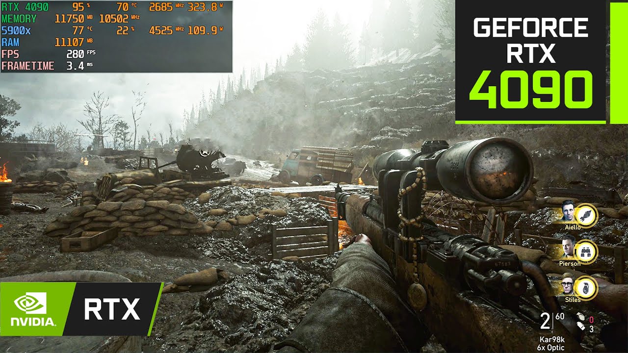 Call of Duty : WW2 - RTX 4090 24GB ( 4K Ultra Graphics ) - YouTube