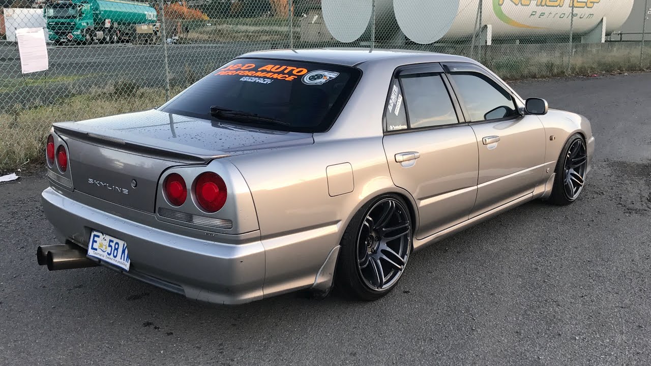 My R34 4 door build - RB26, PPG straight cut dog box, 400kw - YouTube