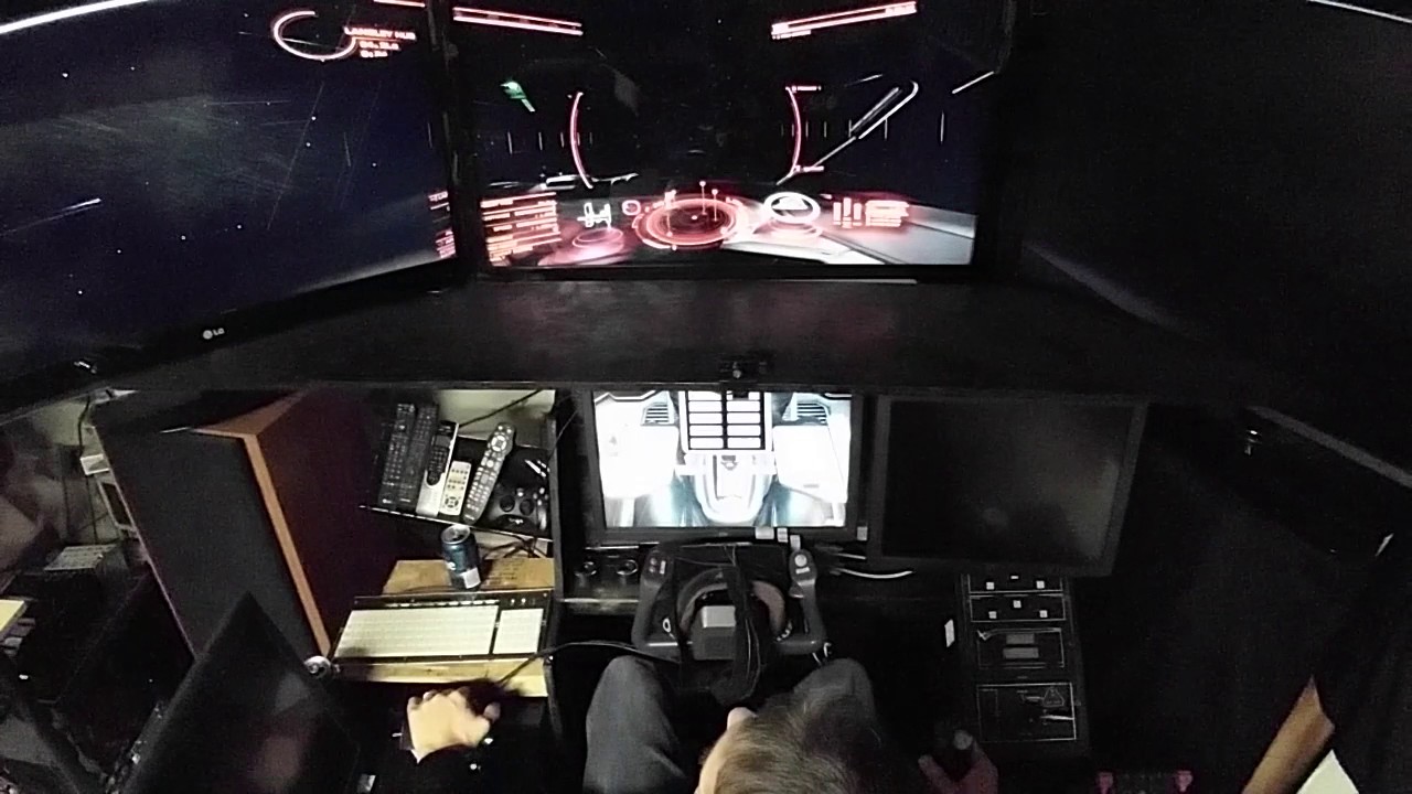 Elite dangerous triple screen with touch screen - YouTube