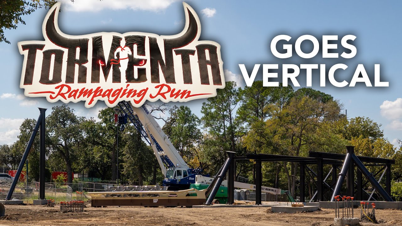 Tormenta Rampaging Run Goes Vertical at Six Flags | Construction Tour ...