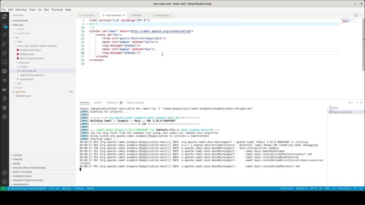 Camel Textual Debugger with Camel XML DSL in VS Code - YouTube