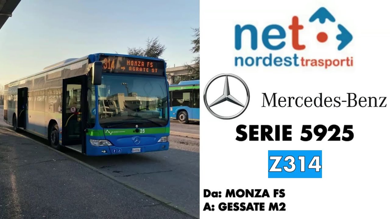 Caratteristiche delle SERIE 5925 dell'autobus linea Z314 NET e viaggio ...