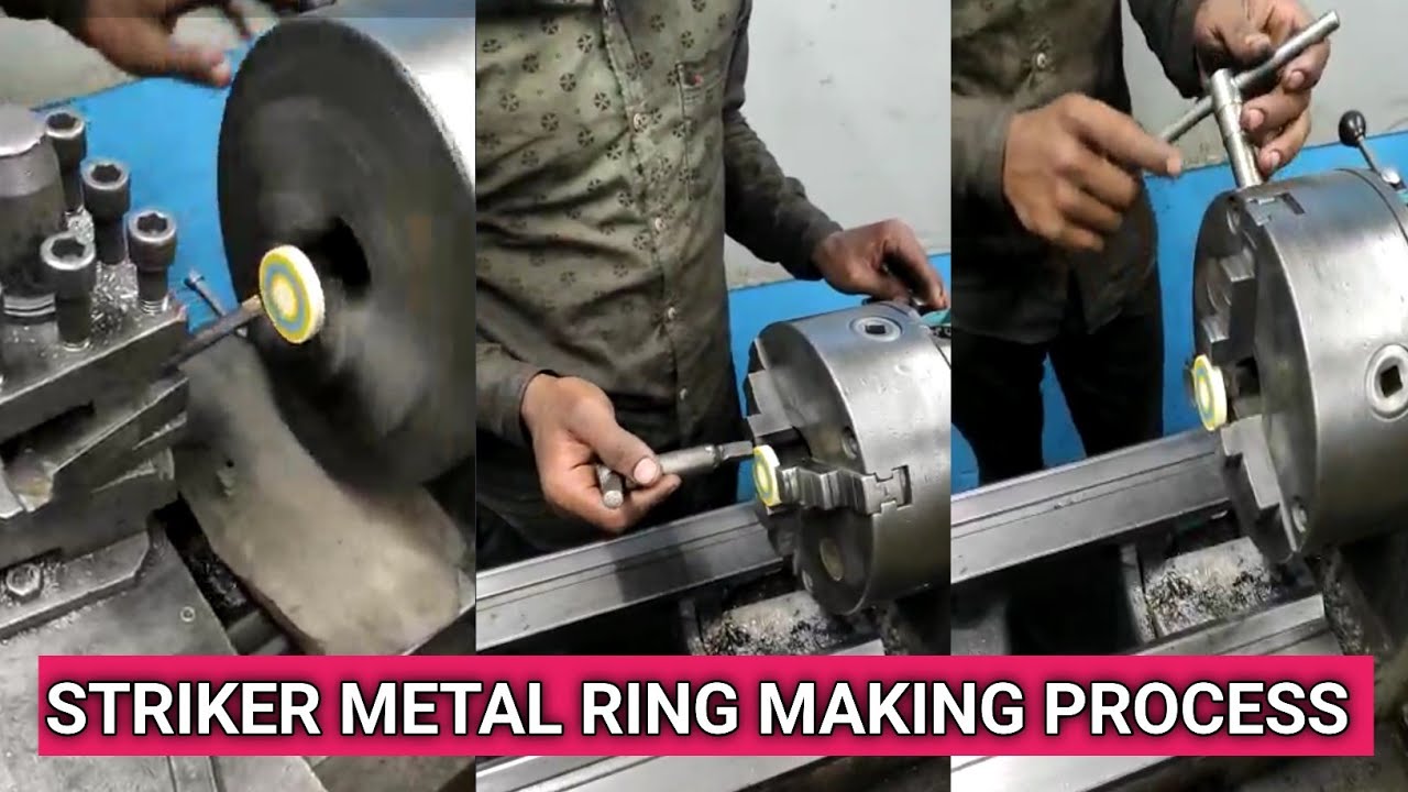 Carrom striker metal ring making process - YouTube