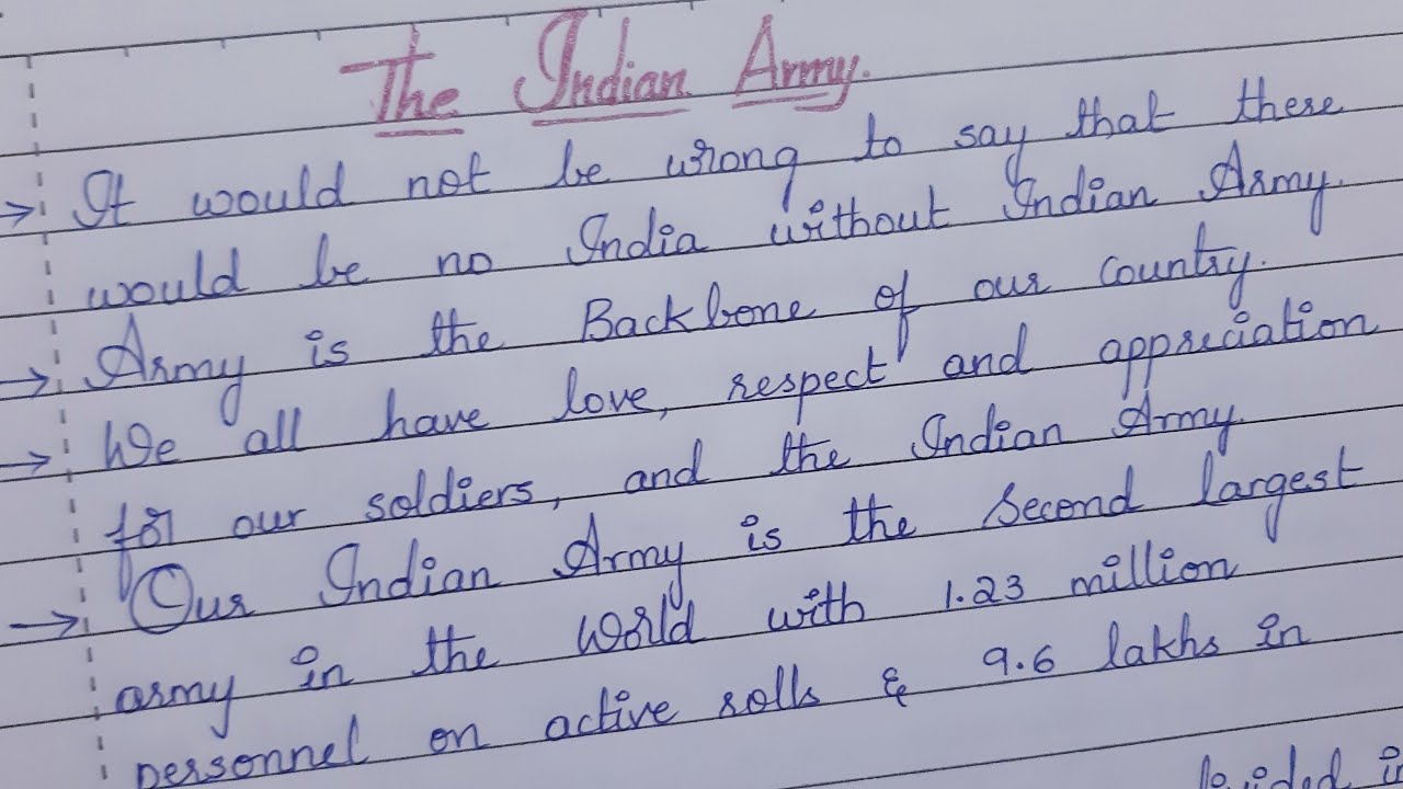 Essay on "Indian Army " in English/Simple points with conclusion. - YouTube