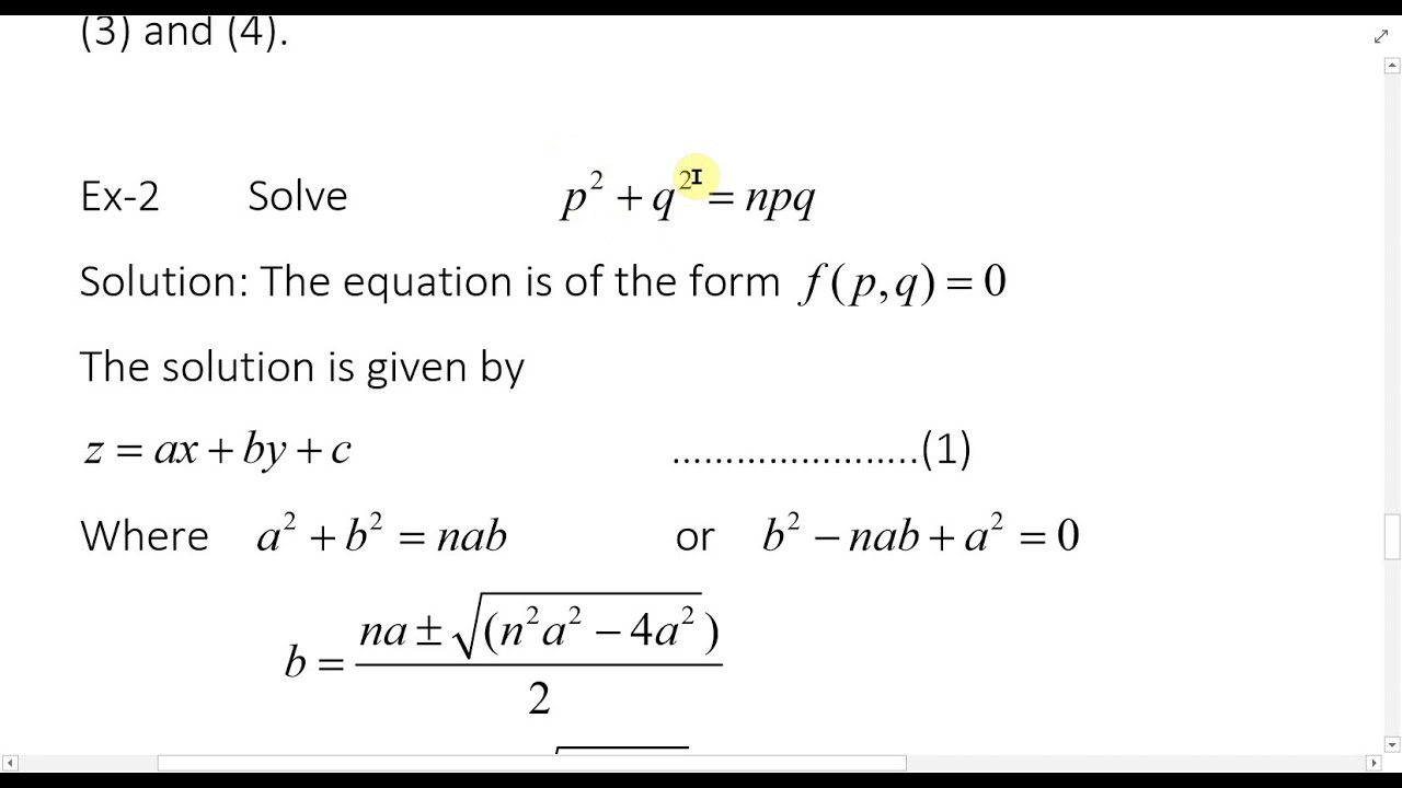 Non linear PDE(Standard form -1) - YouTube