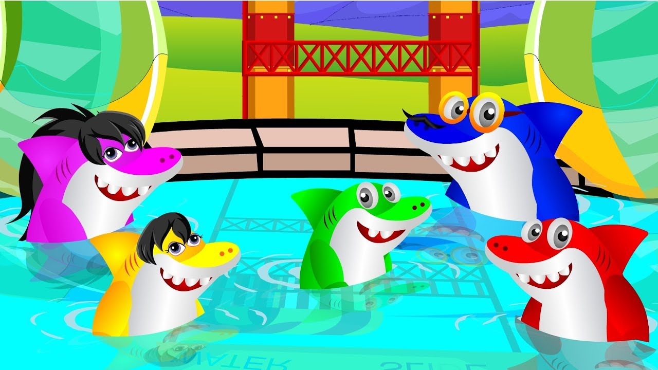 Shark Finger Family | Baby Shark PALYING in WATER SLIDE Song| Shark ...