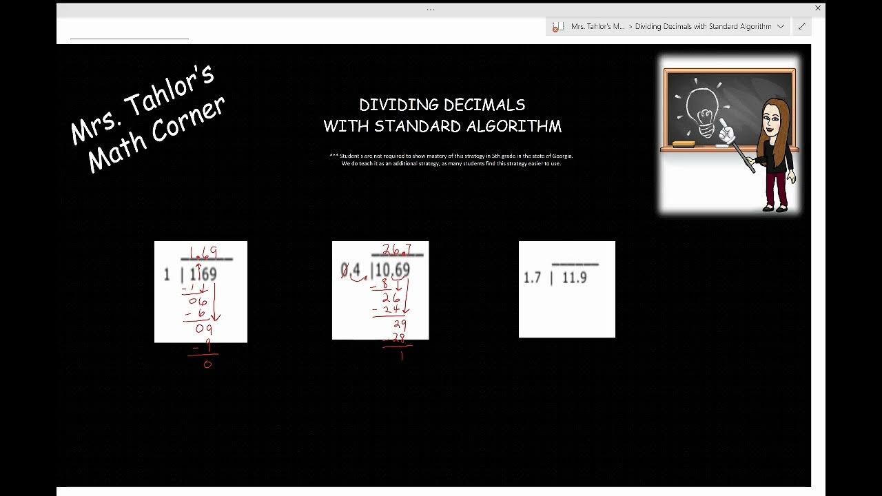 Dividing Decimals with Standard Algorithm - YouTube