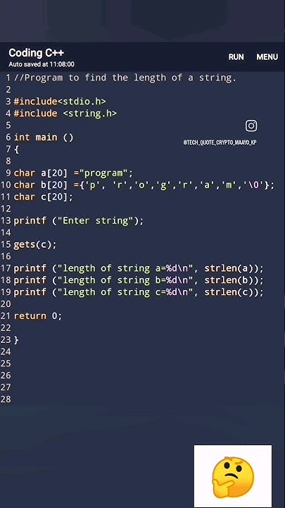 Program to find the length of a string in C. #youtubeshorts #trending #coding #coding_gyan #cpp ...