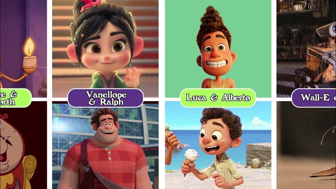 Comparison : Disney Characters and Their Best Friends ! - YouTube