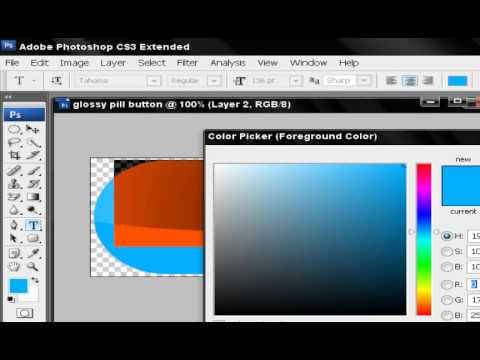 How to make a glossy pill button on Photoshop - YouTube
