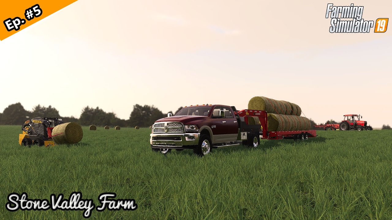 Mowing, Raking & Making HAY BALES| STONE VALLEY x2| Timelapse #5| FS19 ...