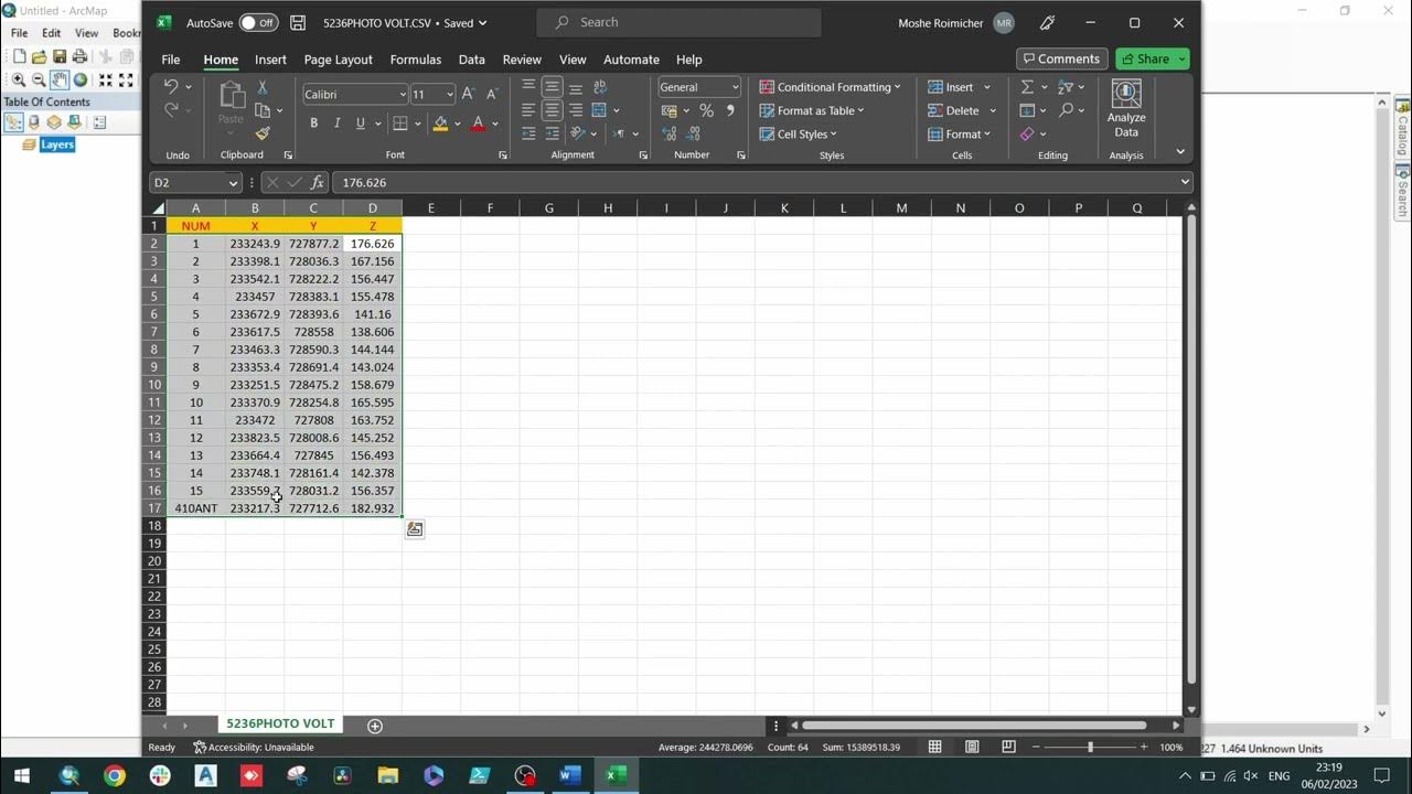 convert csv to point with arcMap - YouTube