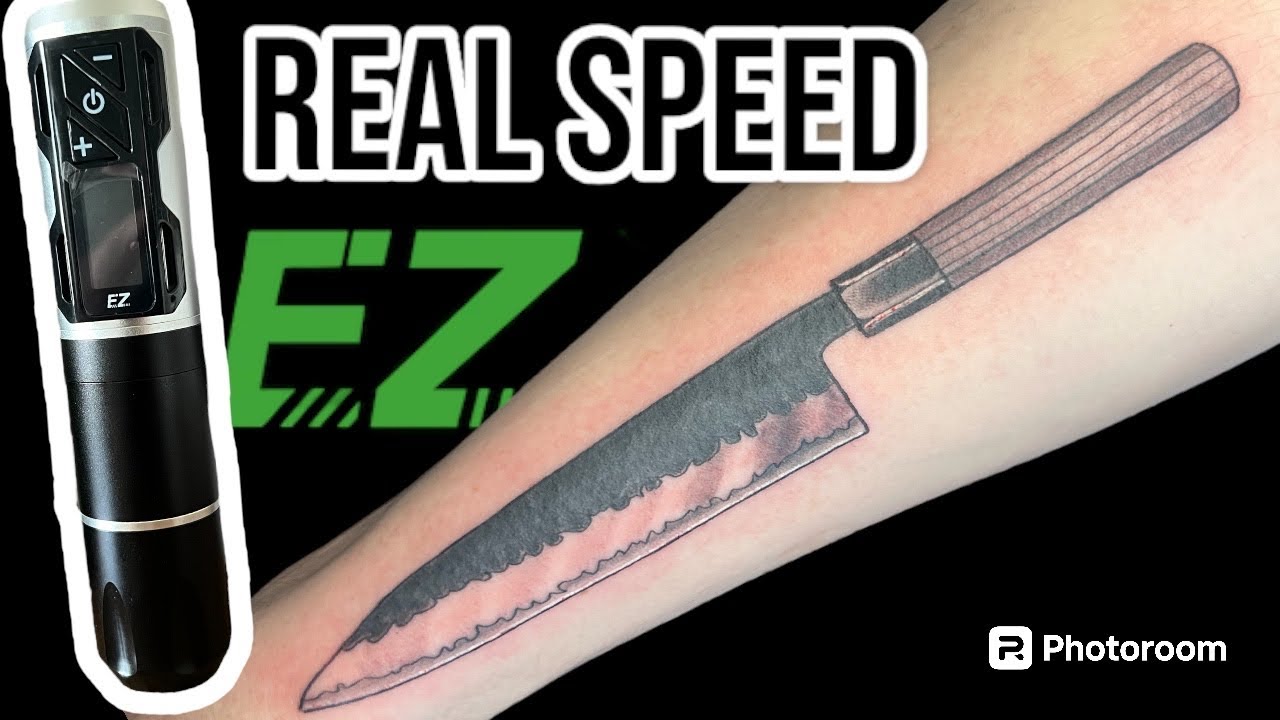 Real Time Tattooing, Lining + Shading EZ P2S PRO - YouTube
