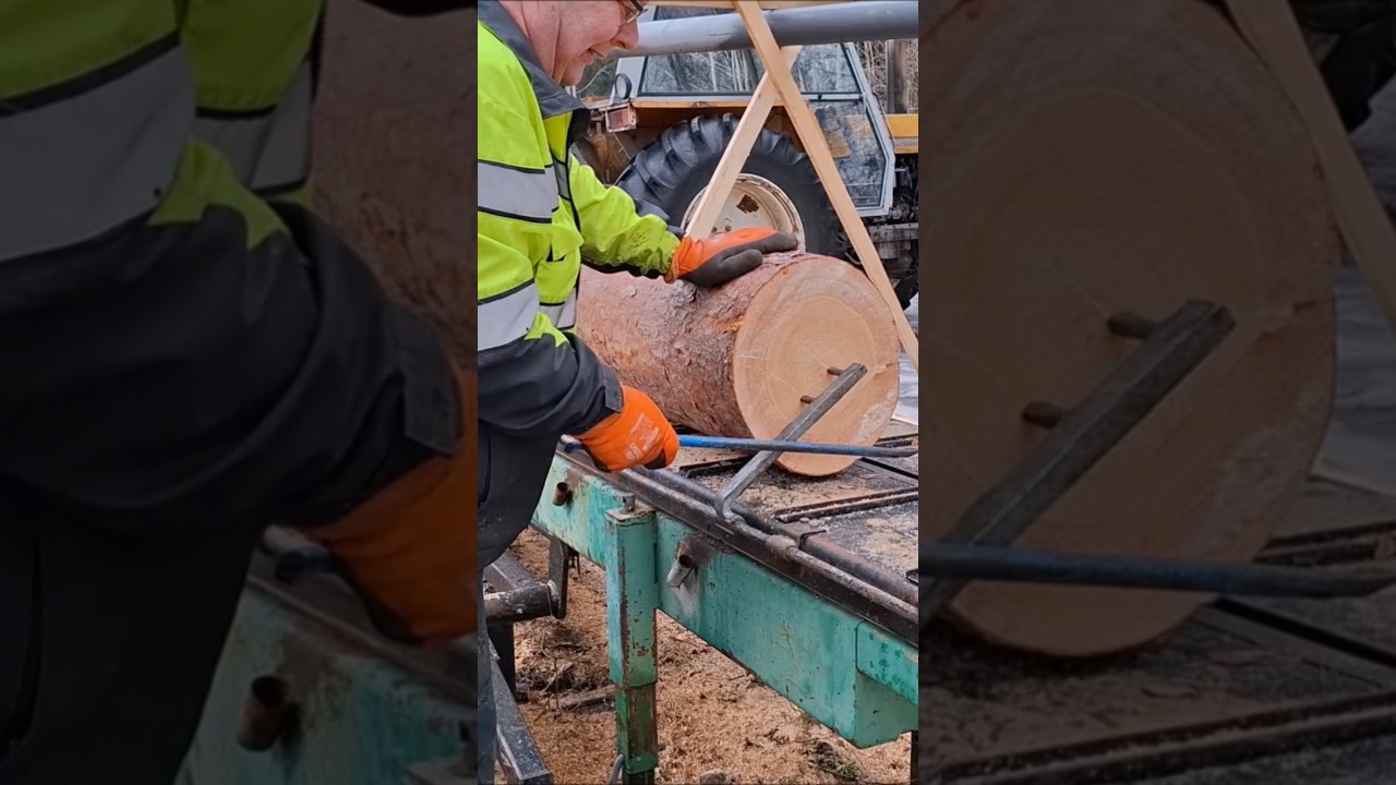How to use an axe-hook when sawing circular sawmill #circularsawmill # ...