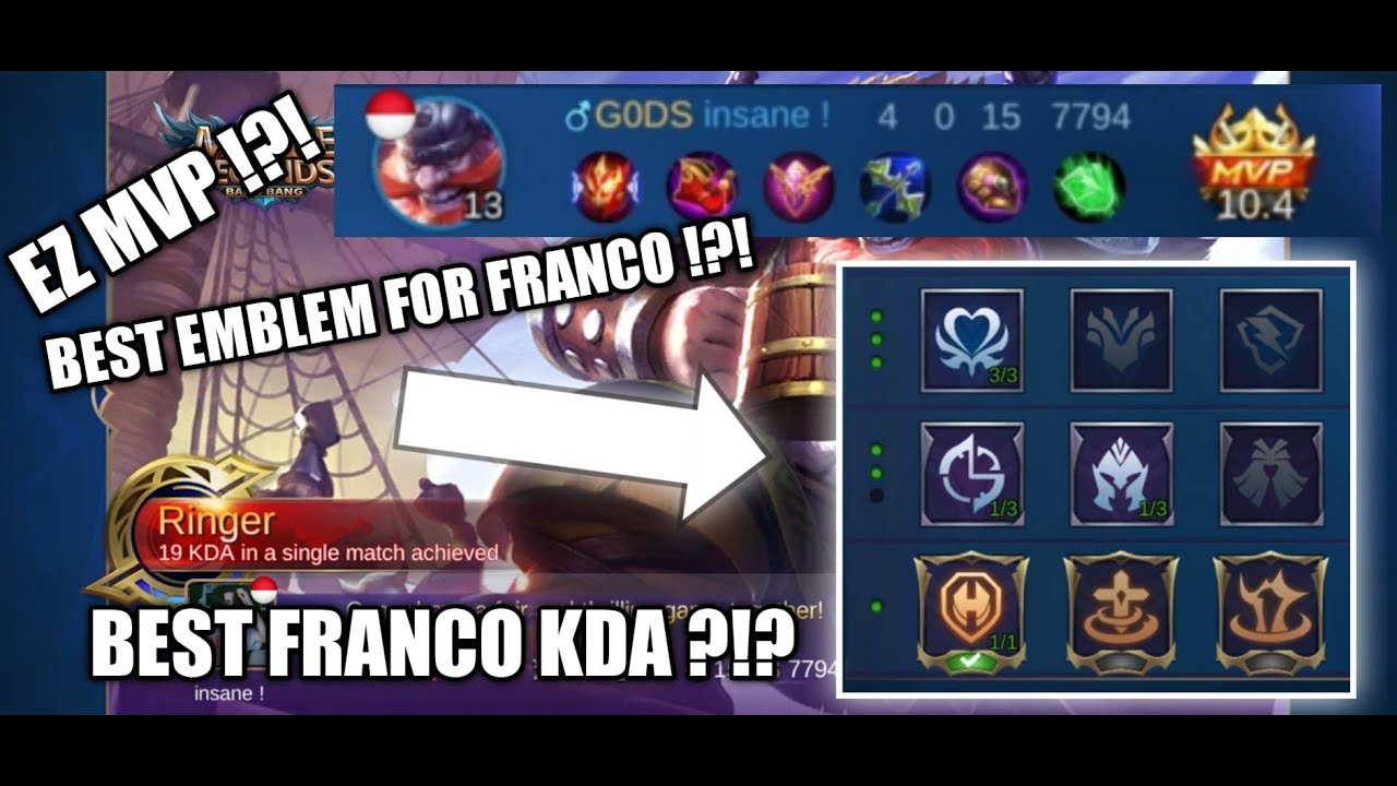 BEST FRANCO KDA !?! STILL WIN WITH WORST PING ?!? FRANCO GAMEPLAY ...