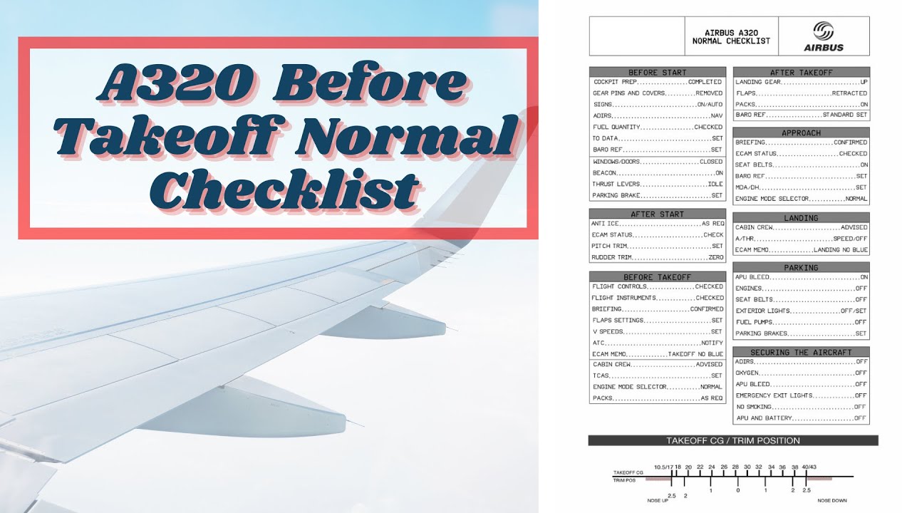 AIRBUS A320 Before Takeoff Normal Checklist | Aviator Wings | - YouTube