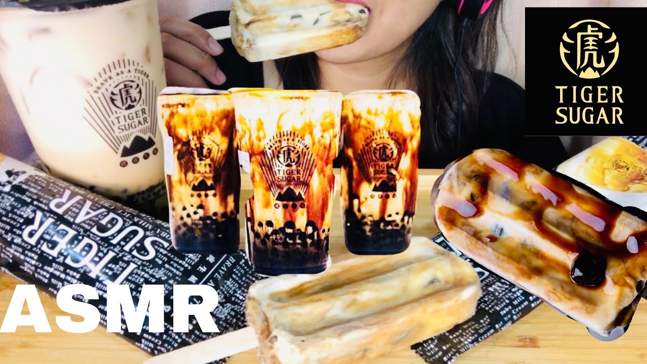Asmr Tiger Sugar Brown Sugar Boba Ice Cream And Milk Tea Youtube