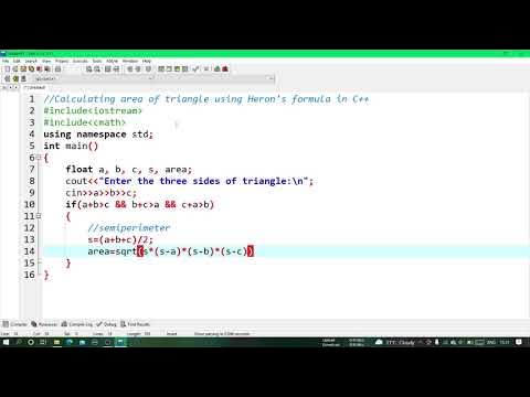 Area of triangle using Heron's Formula in C++ - YouTube
