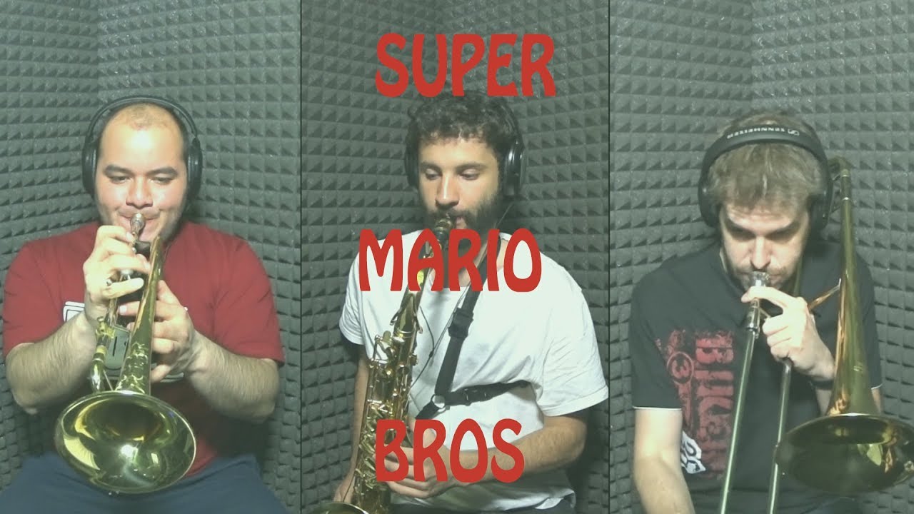 Super mario bros theme (trumpet sax trombone) - YouTube