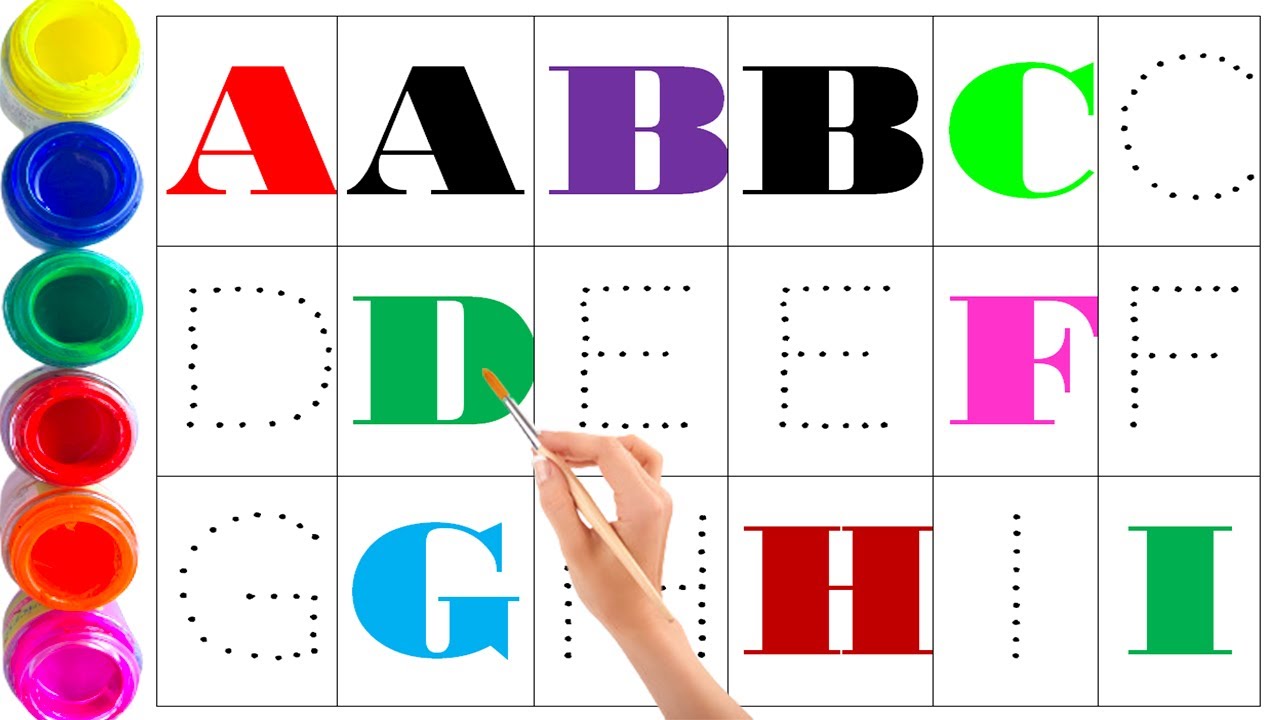ABCD Write Alphabet | English Alphabet A to I | A for Apple | ABCD ...