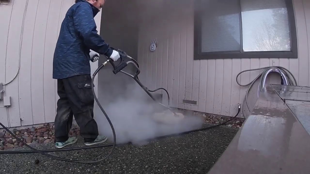 Dirty Courtyard and driveway pressure washing - YouTube