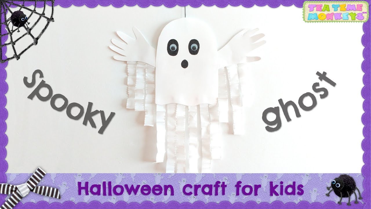 Spooky Ghost Halloween Craft for Kids - YouTube