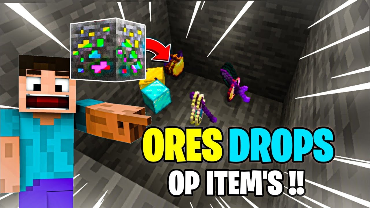 Minecraft, But Ores DROPS OP ITEMS !! - YouTube