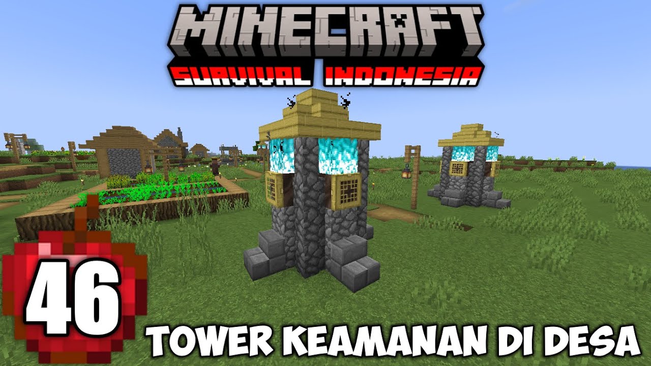 Menara Pos Penjaga di Desa - Minecraft Survival Indonesia #46 - YouTube