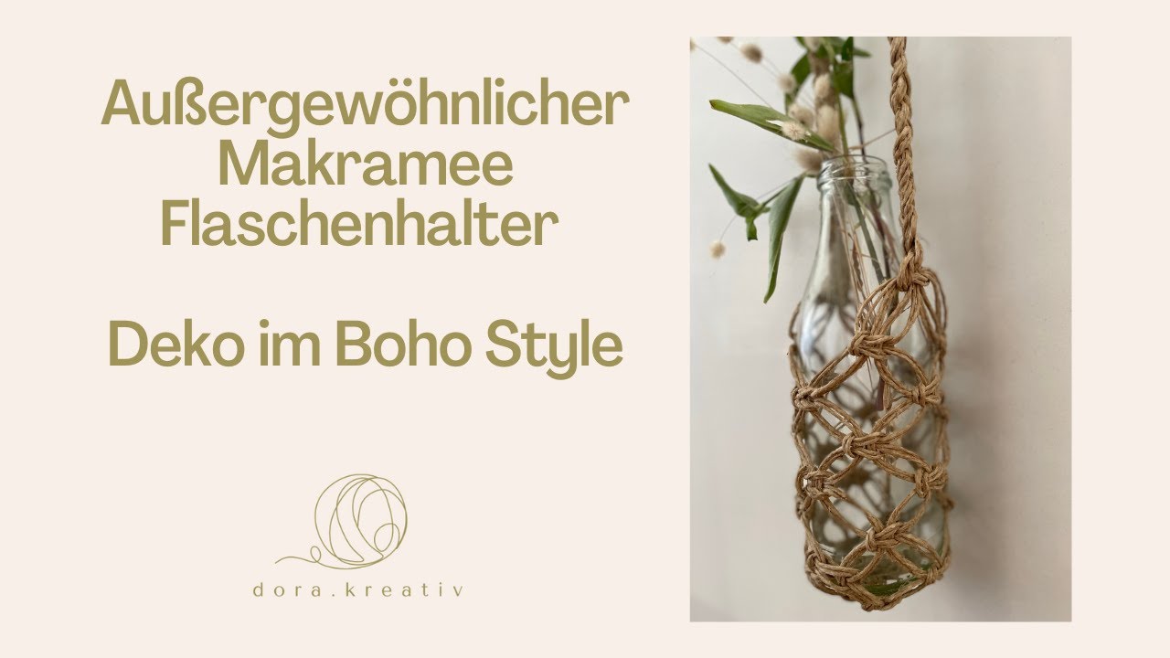 Außergewöhnlicher Makramee Flaschenhalter - Deko im Boho Style - genaue ...