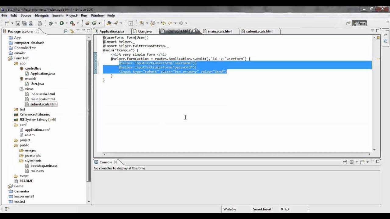 Play! Framework 2.0 Tutorial Simple Form - YouTube